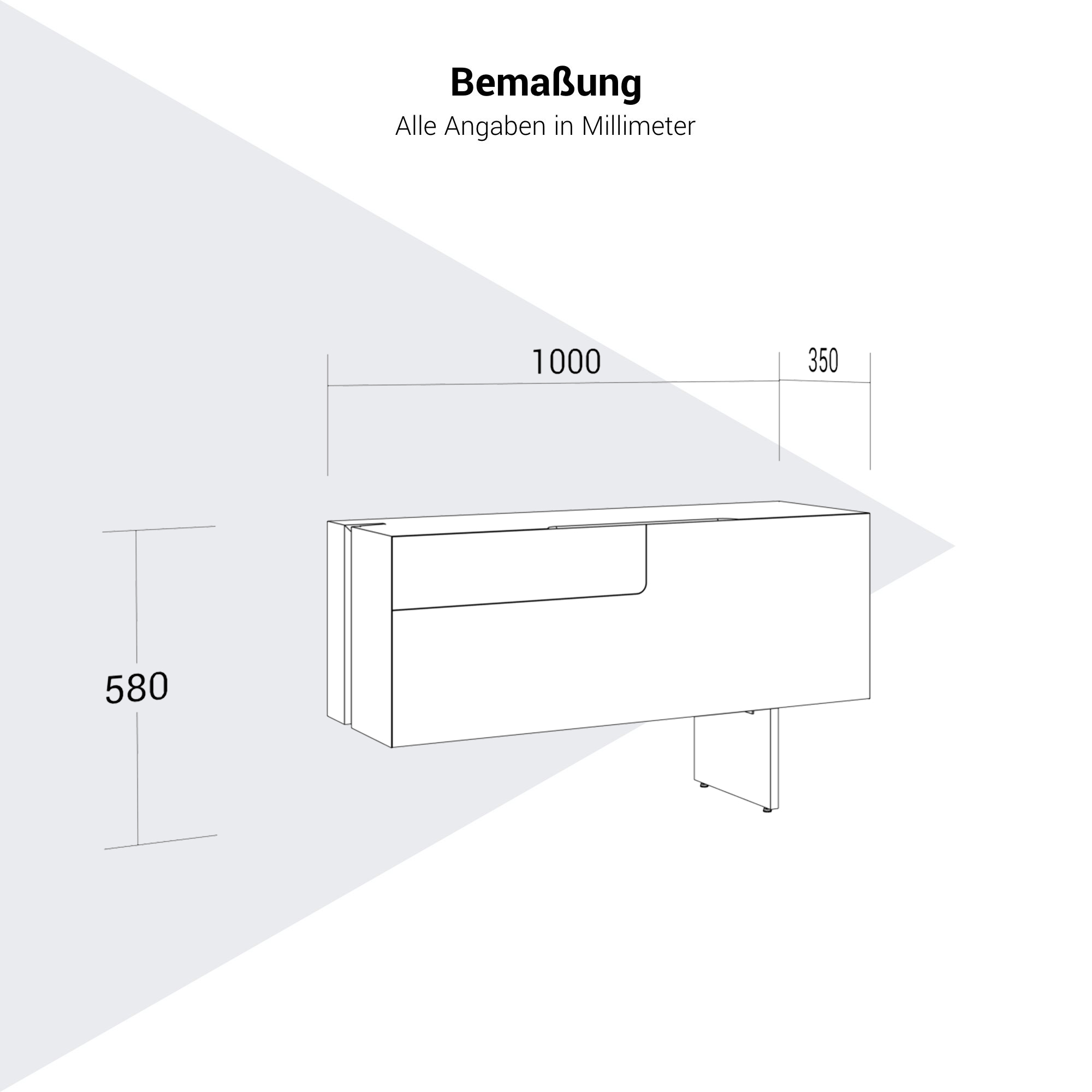 MOVE&LEAD Schreibtisch-Standcontainer | 1000 x 580 mm, Schublade mit ...
