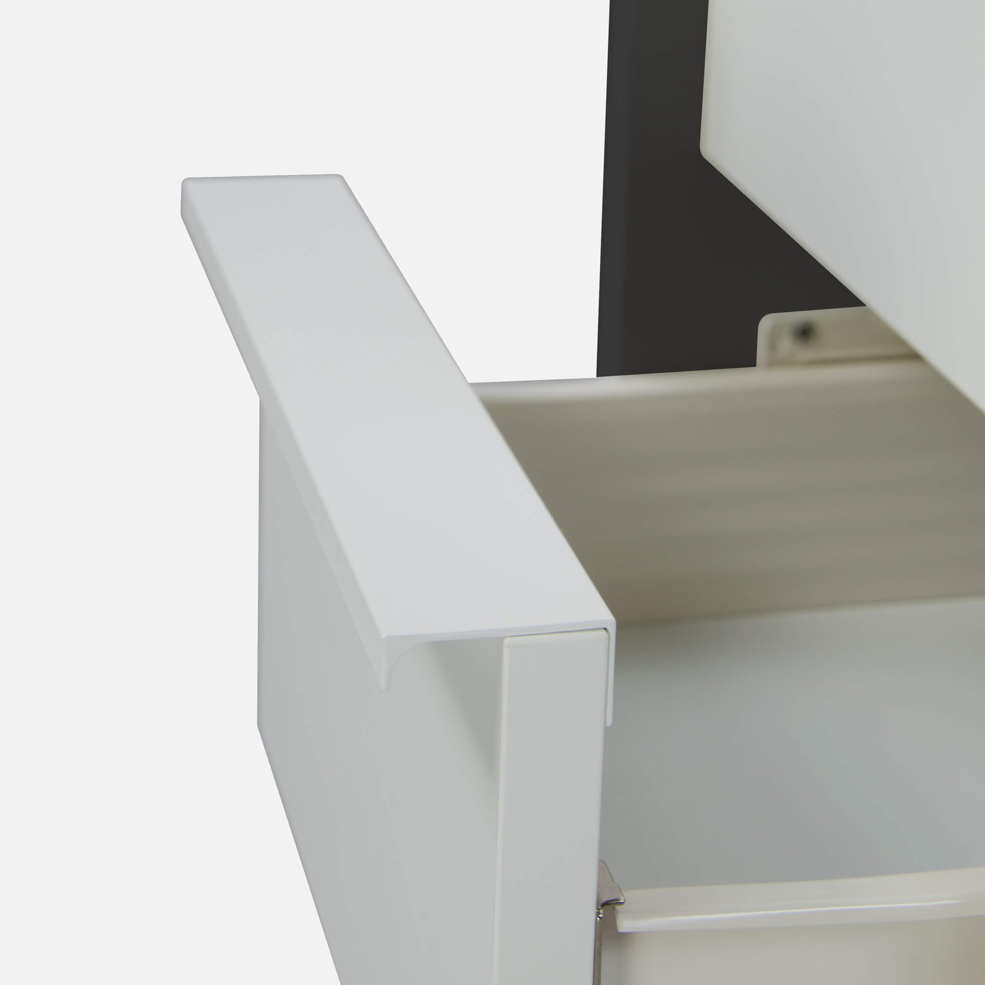 Rollcontainer NOVA extra schmal 600 mm tief Anthrazit-Weiß 3 Schubladen ...