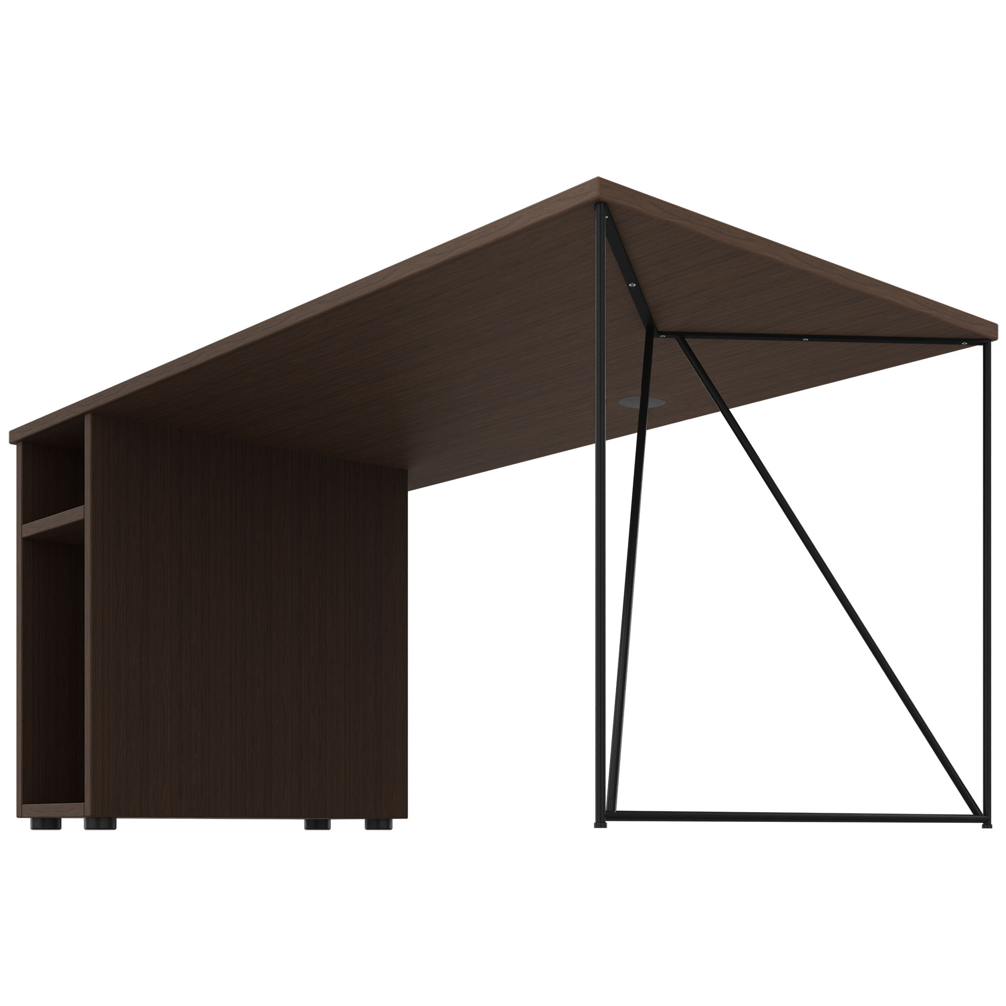 AIR Schreibtisch | 1600 - 1800 mm, Rechnerfach, Nussbaum | WeberBÜRO