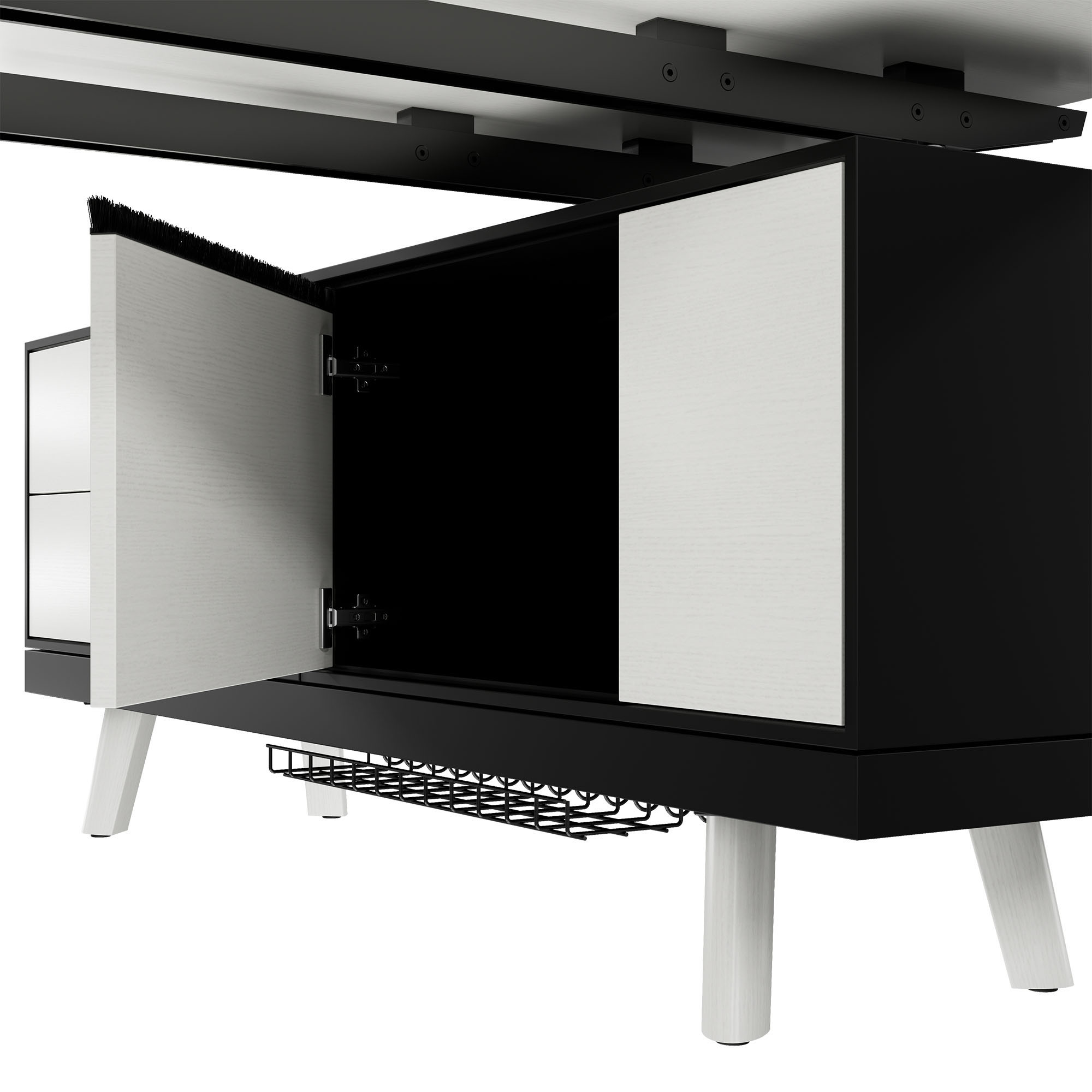 BRALCO RAIL Schreibtisch | 1800 - 2400 mm, integriertes Lowboard ...