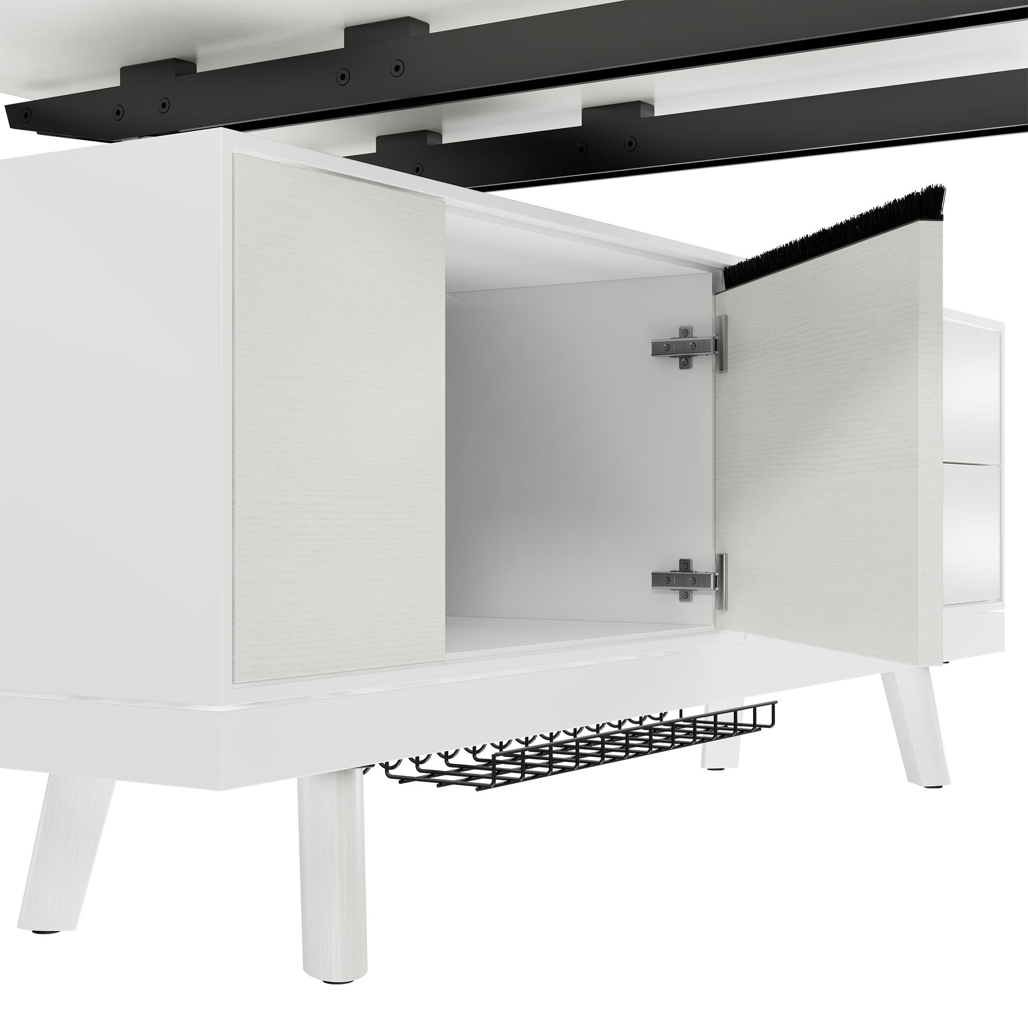 BRALCO RAIL Schreibtisch | 1800 - 2400 mm, integriertes Lowboard ...