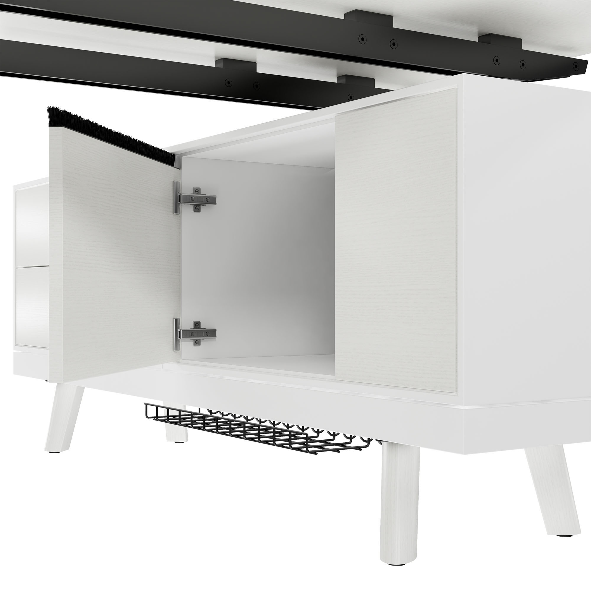 BRALCO RAIL Schreibtisch | 1800 - 2400 mm, integriertes Lowboard ...